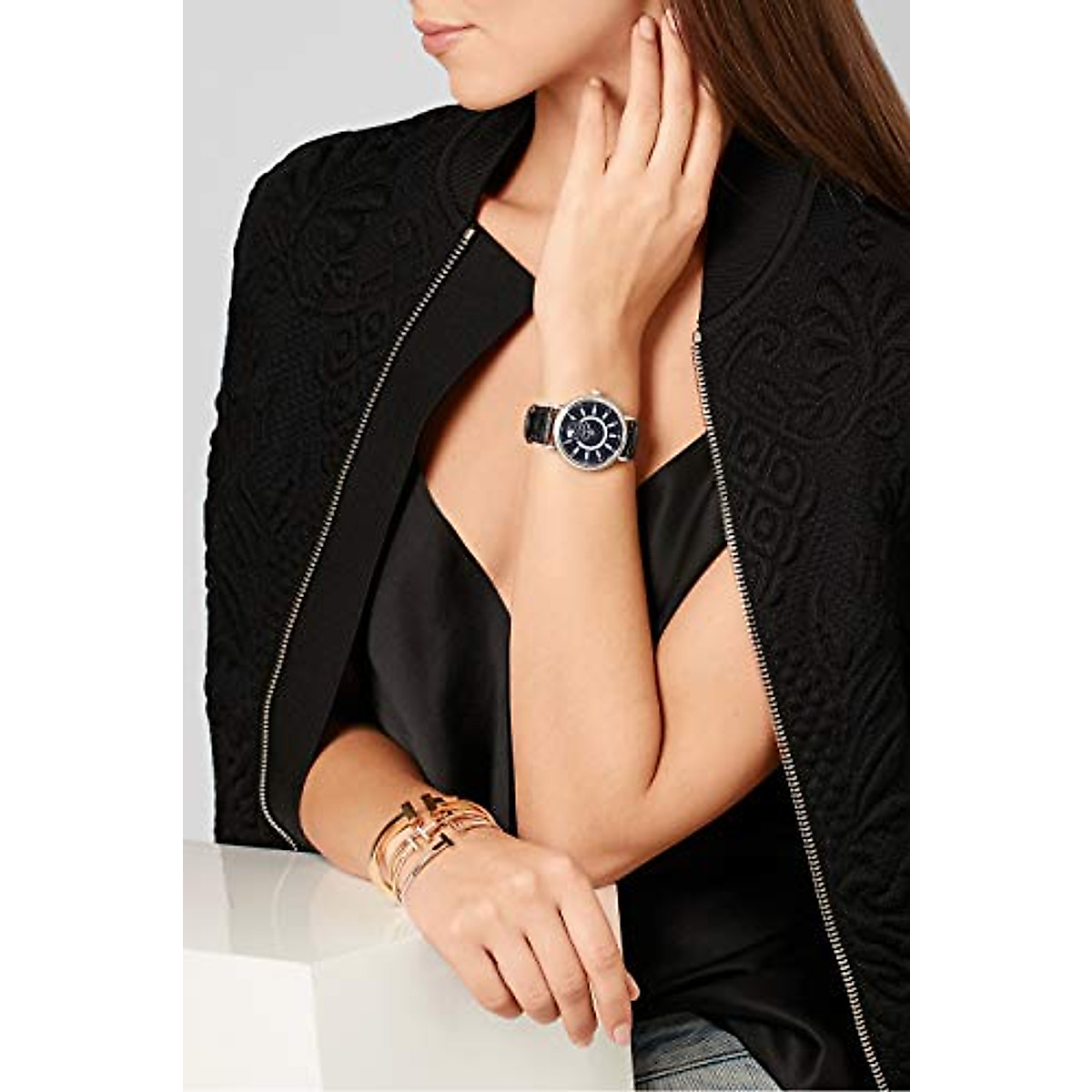 BINLUN Leather Watch Strap Quick Release Strap with Silver Butterfly Deployment Buckle 12mm 13mm 14mm 16mm 17mm 18mm 19mm 20mm 21mm 22mm 23mm 24mm Watch Band for Men Women (Black,20mm)