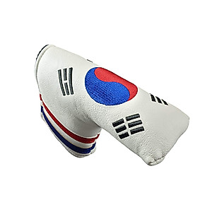 Foretra - Limited Edition Korea Flag Golf Putter Headcover Quality PU Leather Magnetic Closure for Blade Style Putters