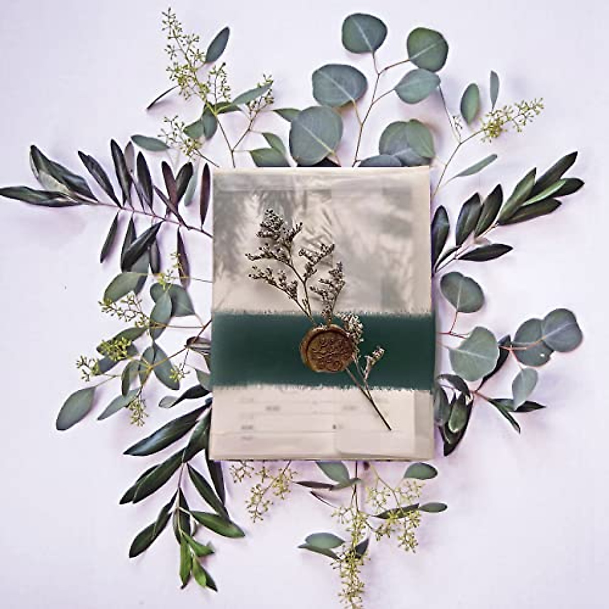 Kainonnan 3 Rolls Chiffon Ribbon Handmade Fringe Ribbon 1.5" x 7Yd Ribbon for Gift Wrapping Wedding Invitations Wedding Bouquets Decor (Green)