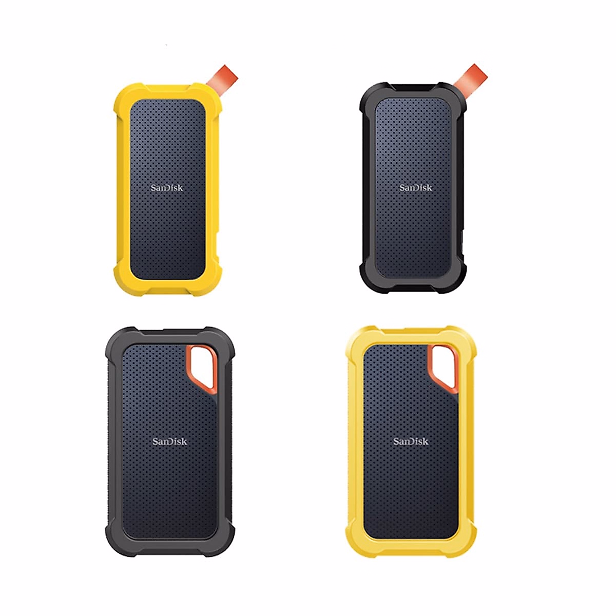 DAYJOY Soft Silicone Bumper Frame Case Compatible with SanDisk Extreme Portable New Generation SDSSDE30 500GB 1TB 2TB 4TB External SSD- Portable shockproof dropproof Skin Sleeve (BLACK)