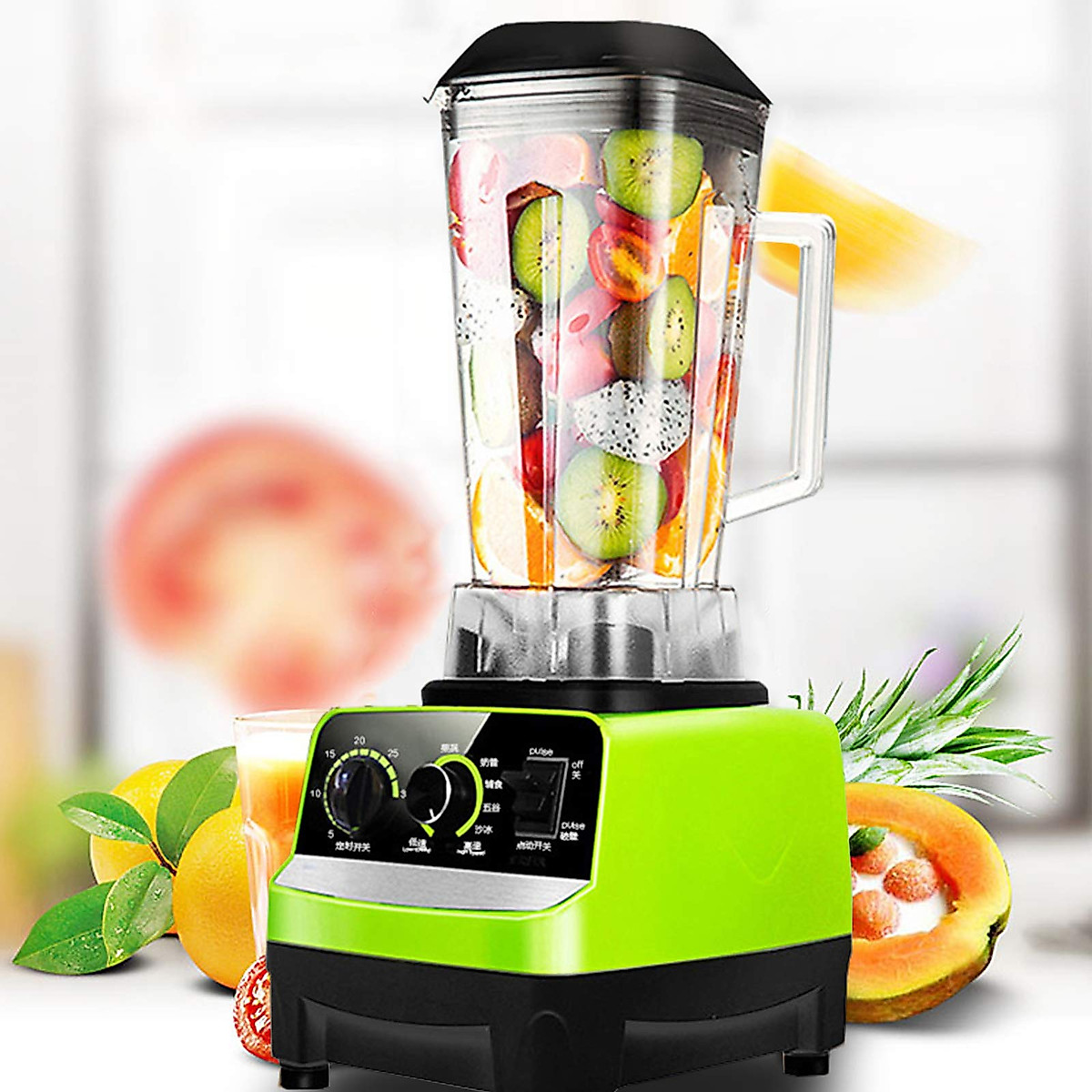 1300W Electric Blender 2L/68 Oz Professional Countertop Blender Portable Adjustable Speed Food Mixer Juicer for Smoothies, Frozen Drinks & Ice Cream, Stainless Steel Blades