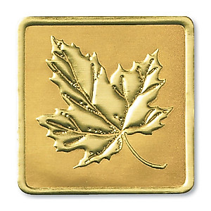 PaperDirect Maple Leaf Embossed Foil Certificate Seals, 32 Count (Gold)