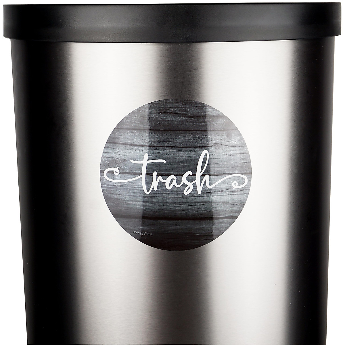 Recycle and Trash Stickers for Kitchen Trash Cans and Recycling Bins, Indoor Trash and Recycle Sticker Combo for Garbage Can Logo Symbol, 2 Decals Adhesives, 6.5 Inch Circle Decal for Outdoor