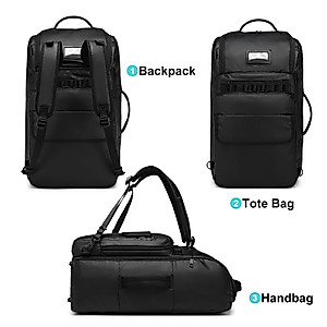 seyfocnia Travel Backpack,Waterproof Duffel Bag Anti Theft Backpack Outdoor Duffle Bag for Hiking Camping Travelling Cycling for Men Women Black