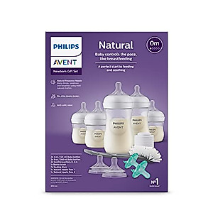 Philips AVENT Natural Baby Bottle with Natural Response Nipple, Newborn Baby Gift Set, SCD838/02