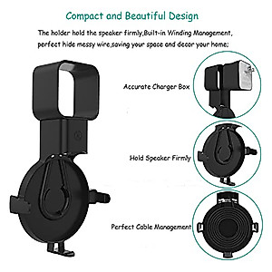 Wall Mount Stand,Outlet Wall Mount Holder for Echo Dot 3rd Generation Smart Home Speakers Space-Saving Hanger Plug Wall Mount for Alexa Built-in Cable Management Hide Messy Wires(1 Pack Black)
