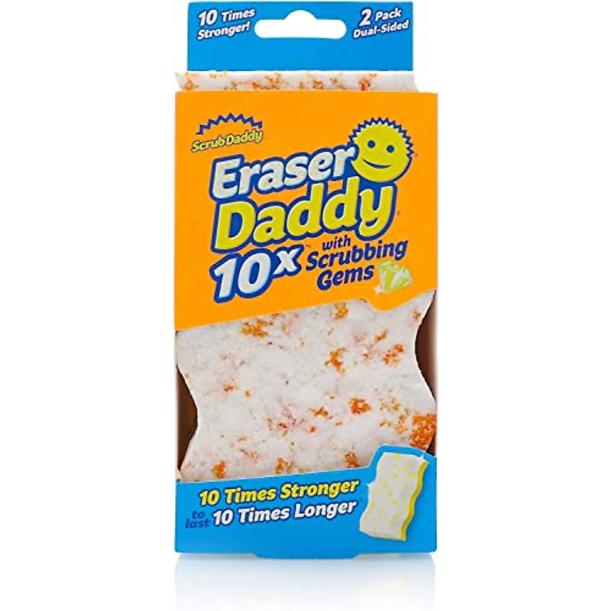 Scrub Daddy Eraser Sponge, Dual-Sided Melamine Scrubber, Temperature Controlled, All Purpose Cleaning, 2ct