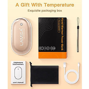 LAMIGA Hand Warmers Rechargeable,Electric Hand Warmer Reusable,5200mAh Portable Powerbank,Hot Hand Pocket Heater for Outdoor Camping and Hunting,The Best Gift for Winter.
