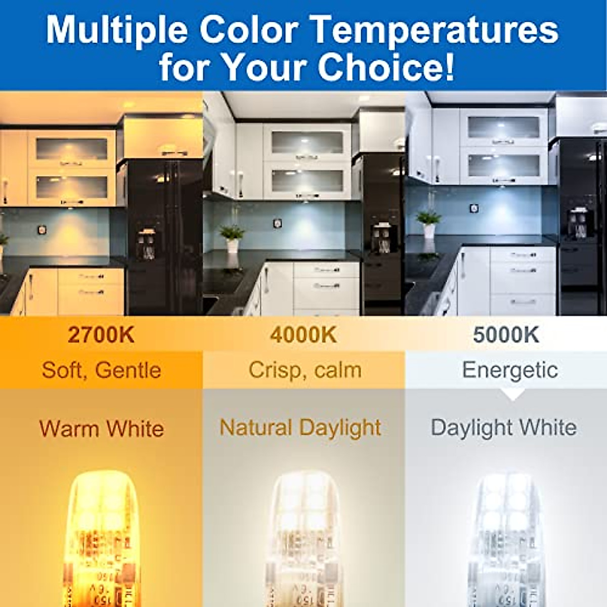 winshine G4 LED Bulb 12V AC/DC, 5000K Daylight, 20/35W Halogen Equivalent, Bi-pin Base LED Landscape Light Bulbs, 2W T3 JC Type Light Bulbs For Under Cabinet, Counter, 360° CRI85+ Non-dimmable 10 Pack