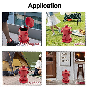 LOYALHEARTDY Fire Hydrant Trash Can, Retro Creative Garbage Can with Removable Inner Bucket, Wrought Iron Pedal Trash Can, Indoor Outdoor Waste Bins for Park Garden Kitchen Garbage, Red