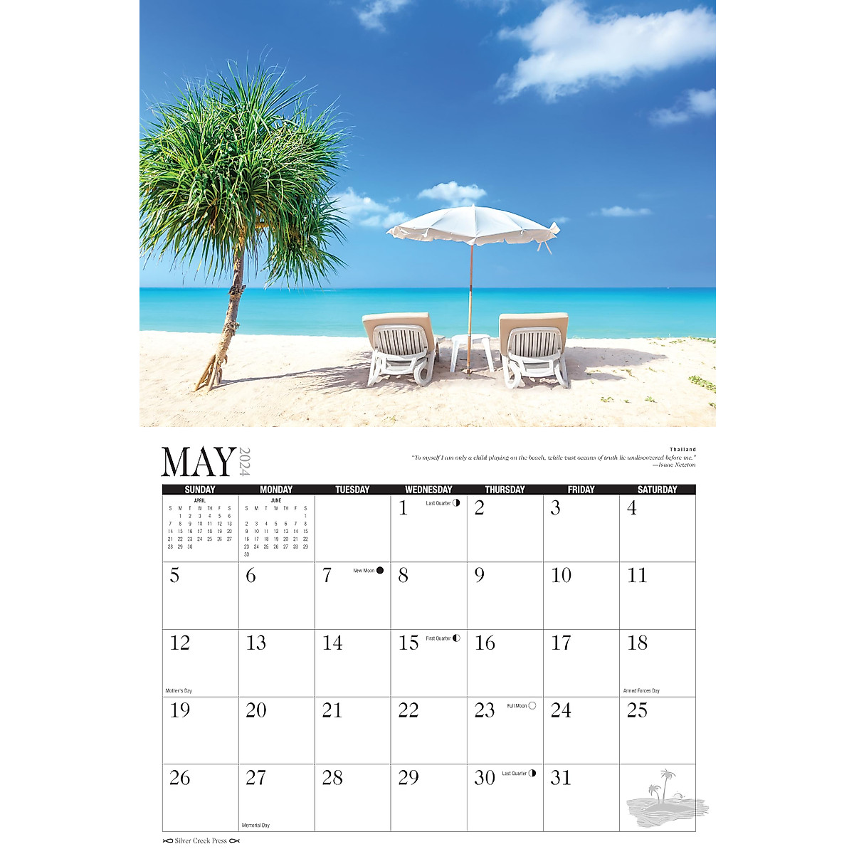 2024 Beaches & Sunsets Wall Calendar