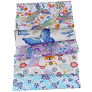 ACCOCO 30pcs 8" x 10"(20cm x 25cm) Cotton Craft Fabric Bundle Squares Patchwork,Japanese Style Cotton Wrapping Cloth Squares Quilting Fabric, Bundles of Fabric for DIY Patchwork Sewing
