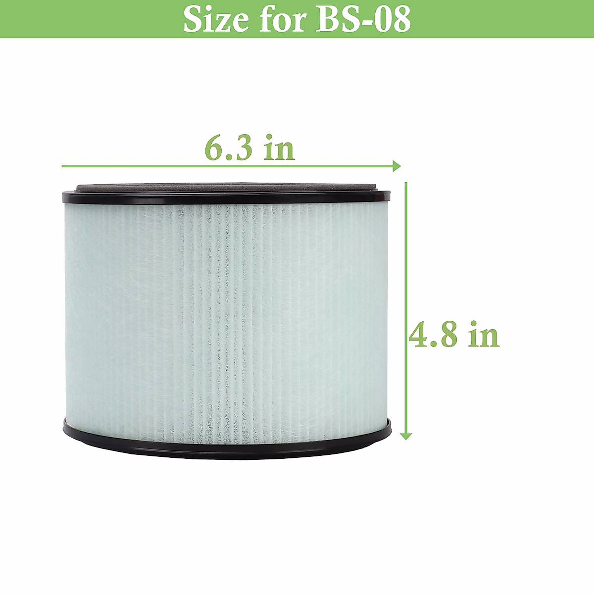GuanQiao 2 Pack Replacement HEPA Filter Compatible with PARTU BS-08, 3 in 1 Filtration High Efficient Activated Carbon HEPA Filter