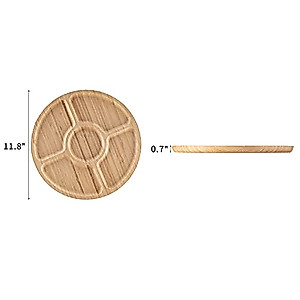 XKXKKE Wooden Divided Serving Dish With Compartments Meat and Cheese Bamboo Serving Tray Sectional Party Platter for Snacks Fruits Crackers