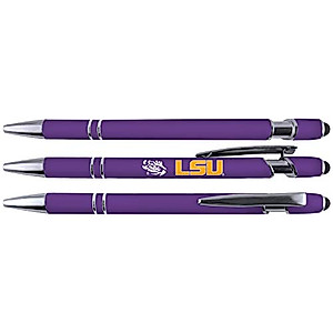 Greeting Pen LSU Soft Touch Coated Metal Pen 4 Pack (4013), Purple/Multi