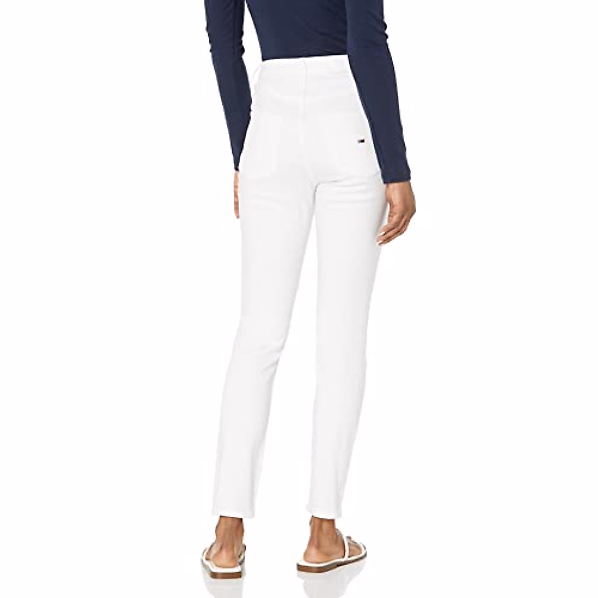 Tommy Hilfiger Women's High Rise Ankle Length Skinny Jeans, White Rinse Wash