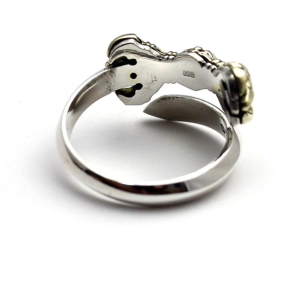 COSUMOSU sterling silver Tibetan Buddhist Vajra Dorje Amulet open ring adjustable ring