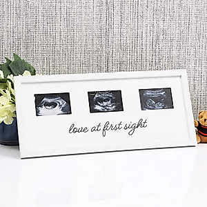 Juvale Sonogram Picture Frame for 3 Ultrasound Keepsake Photos (17 x 7.5 x 0.5 in)