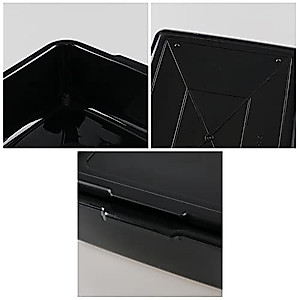 CAND 3 Packs 13 L Restaurant Bus Tubs with Lid, Black Commercial Dish Tubs Plastic