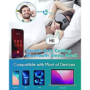 Sleep Mask with Bluetooth Headphones,LC-dolida Sleep Headphones Bluetooth Sleep Mask 3D Sleeping Headphones for Side Sleepers Best Gift and Travel Essential (Grey)