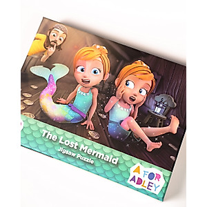 A For Adley Merch A For Adley Lost Mermaid Puzzle Activity, with Original Design of Melody The Mermaid Based Off The Official Spacestation Animation Adley Cartoon