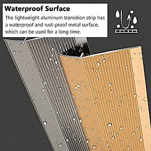 ETULLE Floor Transition Strip Metal, Black Gold 10cm Extra Wide Threshold Reducer for Doorways Step Down 1 Inch, Tile to Carpet Edge Trim for Entry Large Drop Crack