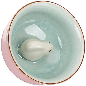 Didiseaon Rabbit Inside Cup 3d Coffee Mug Cute Animal Figurine Ceramics Cup Easter Bunny Coffee Tea Cup Japanese Teacups for Women Friends Bunny Inside Cup