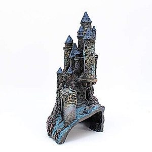 Penn-Plax Age-of-Magic Wizard’s Castle Aquarium Decoration – Safe for Freshwater and Saltwater Fish Tanks – Extra Large – Part A
