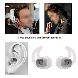 Micro Traders 3 Pairs Replacement Earbuds Ear Tips Silicone in Ear Earphones Noise Isolation Ear Tips Compatible with Bo-se QC20 QC20i SoundSport SIE2i IE2 IE3 Earphones White S M L