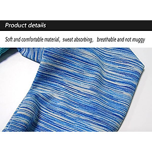 ZGZDFC 4pcs Wide Sports Headbands for Men & Women - Non Slip,Moisture Wicking Athletic Sweatband for Running,Yoga,Athletic,Fitness (Striped Blue/Blackish Green/Rose/Army Green)