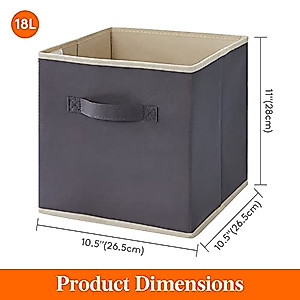 Lifewit 6 Pack Grey Storage Cubes, Bundle with 6 Pack Black Storage Cubes, Medium
