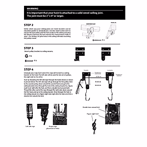 GREAT WORKING TOOLS Kayak Hoist - Kayak Storage Pulley System for Garage, 125 Pound Capacity Ceiling Mount Hoists for Kayak, Bicycle, Paddleboard, Canoe - Heavy Duty Kayak Accessories
