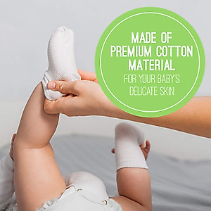 Kushies Newborn Terry Socks (White 6 pack, 0-3 Months)