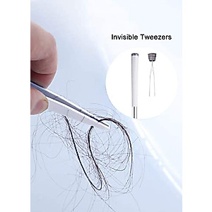 BOOMJOY Toilet Brush 2 Packs, Toilet Bowl Brush with Holder, Silicone Toilet Brush Set, Bathroom Cleaning Kit with Tweezers - White