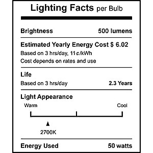 RAGFOZ Mr16 Halogen Bulb 50W, 6Pcs 50W 12V Halogen Light Bulbs 2 pin, GU5.3 Track Light Bulbs for Landscape Lights, Track Lights, Fiber Optics, Desk Lamps, Dimmable, 2700K Warm White