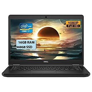 Dell Latitude 5490 Business Laptop, 14" FHD (1920 x 1080), Intel Core i7-8650U up to 4.20GHz, 16GB DDR4 RAM, 960GB SSD, HDMI, USB-C, Webcam, Windows 10 Pro (Renewed)