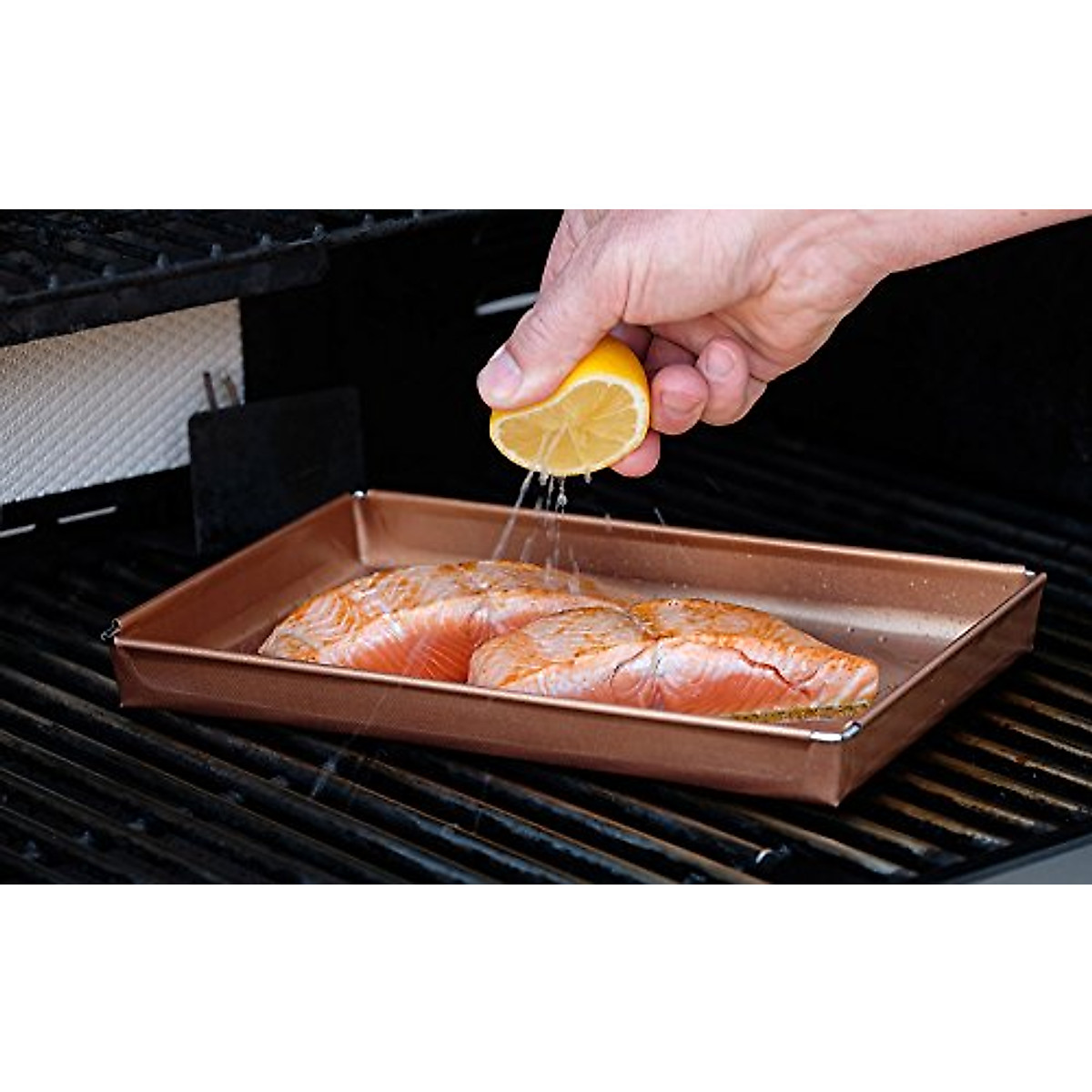 The Ove Glove BBQ & Oven Tray - Non-Stick, Reusable, and Easy to Clean Barbecue Grilling and Oven Accessory (Large, Copper)