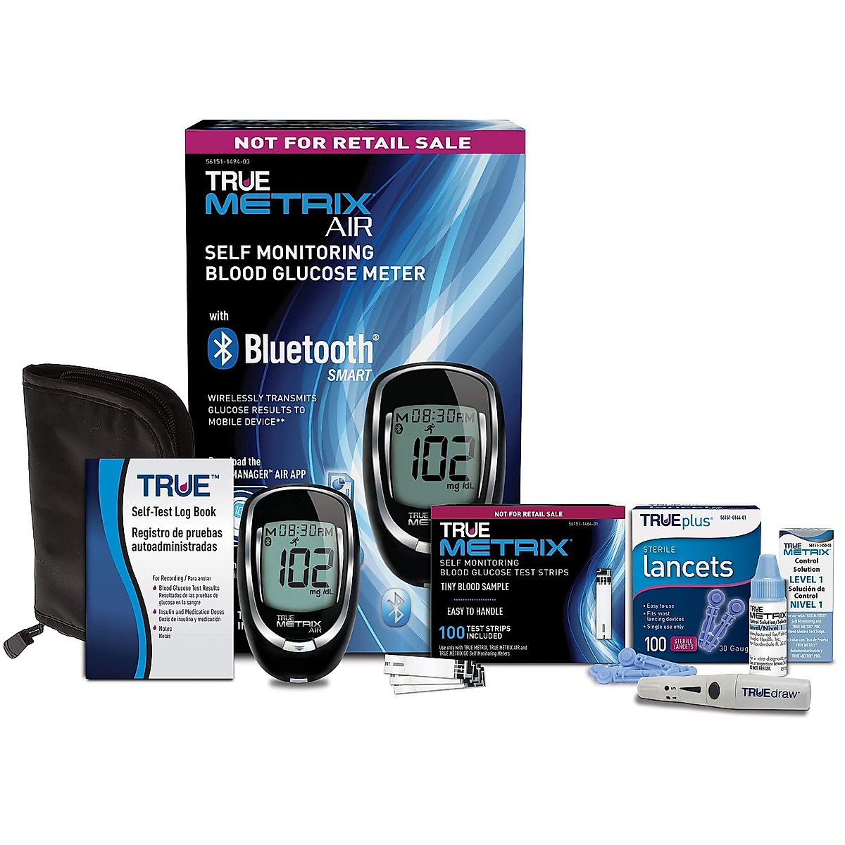 TRUE Metrix® AIR Starter Kit Plus TRUE METRIX® Blood Glucose Test Strips NFRS 100ct - 2 Pack (200 Test Strips)