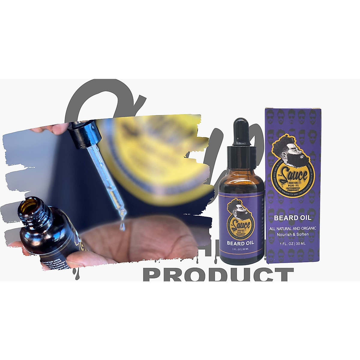 Sauce Authentic Product Beard Oil Conditioner (Champion) Scented, Softens and Moisturizes Beards with Argan Oil and Jojoba Oil,