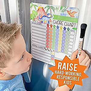1 Dinosaur Kids Chore Chart Magnetic, 1 Dino Behavior Chart for Kids at Home, Magnet Reward Chart for Kids, Kids Reward Chart Behavior, My Responsibility Chart for Kids, Star Chart for Kids Behavior
