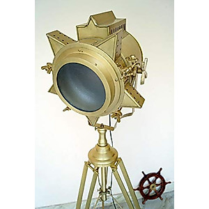 Hollywood Antique Heavy Classic Spot Light Search Light Tripod Floor Lamp Stand Collectibel