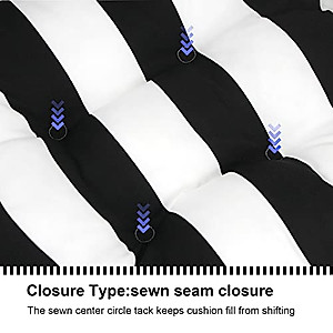 INFBLUE Outdoor/Indoor Wicker Seat Cushions All Weather 19 x 19 inches Outdoor Chair Pads,Black White,Set of 2 (Wicker Cushions)