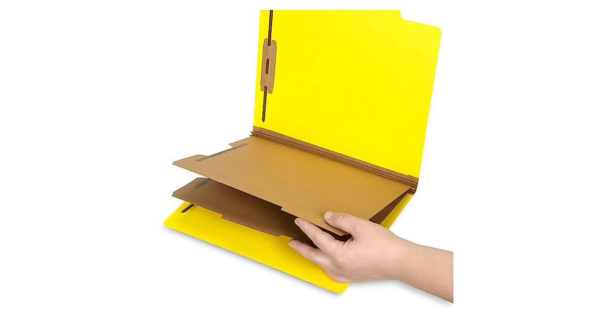 10 Yellow Classification Folders, 2 Divider, 2 Inch Tyvek Expansions ...