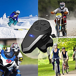 THOKWOK Motorcycle Bluetooth Headset,New Version BT-S3 1000m Helmet Bluetooth Intercom, Motorcycle Bluetooth Communication System for Ski/ATV/Dirt Bike Up to 3 Riders(Boom Microphone, Pack 1)