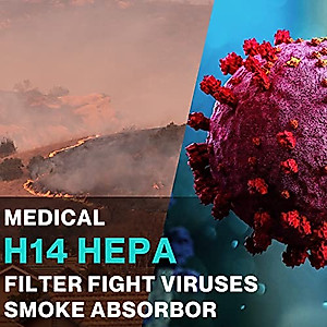 HIMOX M11 Air Purifier Replacement Filter, Medical Grade Genuine H14 True HEPA Filter (99.99%) with 5-Stage Air Filtration System for Home Large Room Bedroom Pets