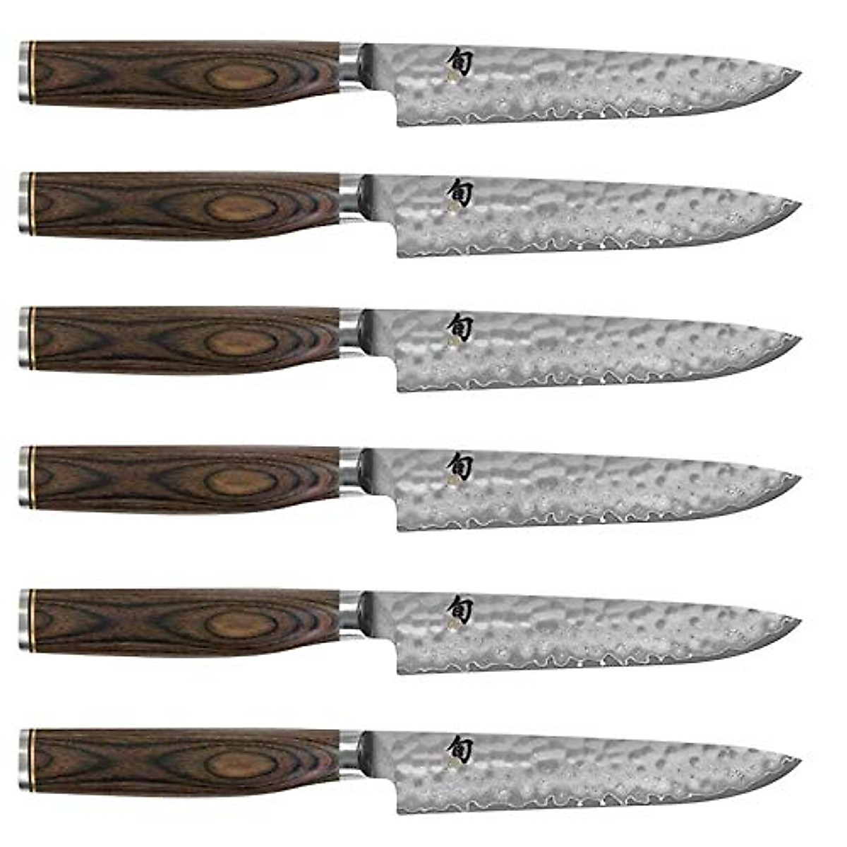 Shun Premier 6-Piece Steak Knife Set with Sidecar Block, Handcrafted Japanese Cutlery, Steel