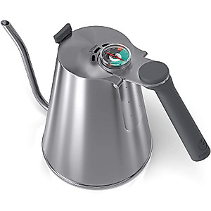 Coffee Gator Gooseneck Kettle with Thermometer, 52 oz Pour Over Coffee Kettle for All Stovetops w/Precision Drip Spout, 6.5 Cup