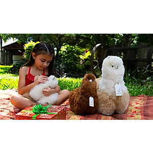 AlpacaNext Llama Stuffed Animal – 12 inch. Cute, Soft and Cuddly Alpaca Plush Toy Handcrafted on Real Alpaka Natural Fur (12 inches, Beige)