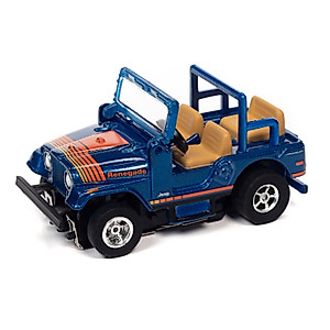 Auto World Xtraction R34 1979 Jeep CJ-5 Blue HO Scale Slot Car