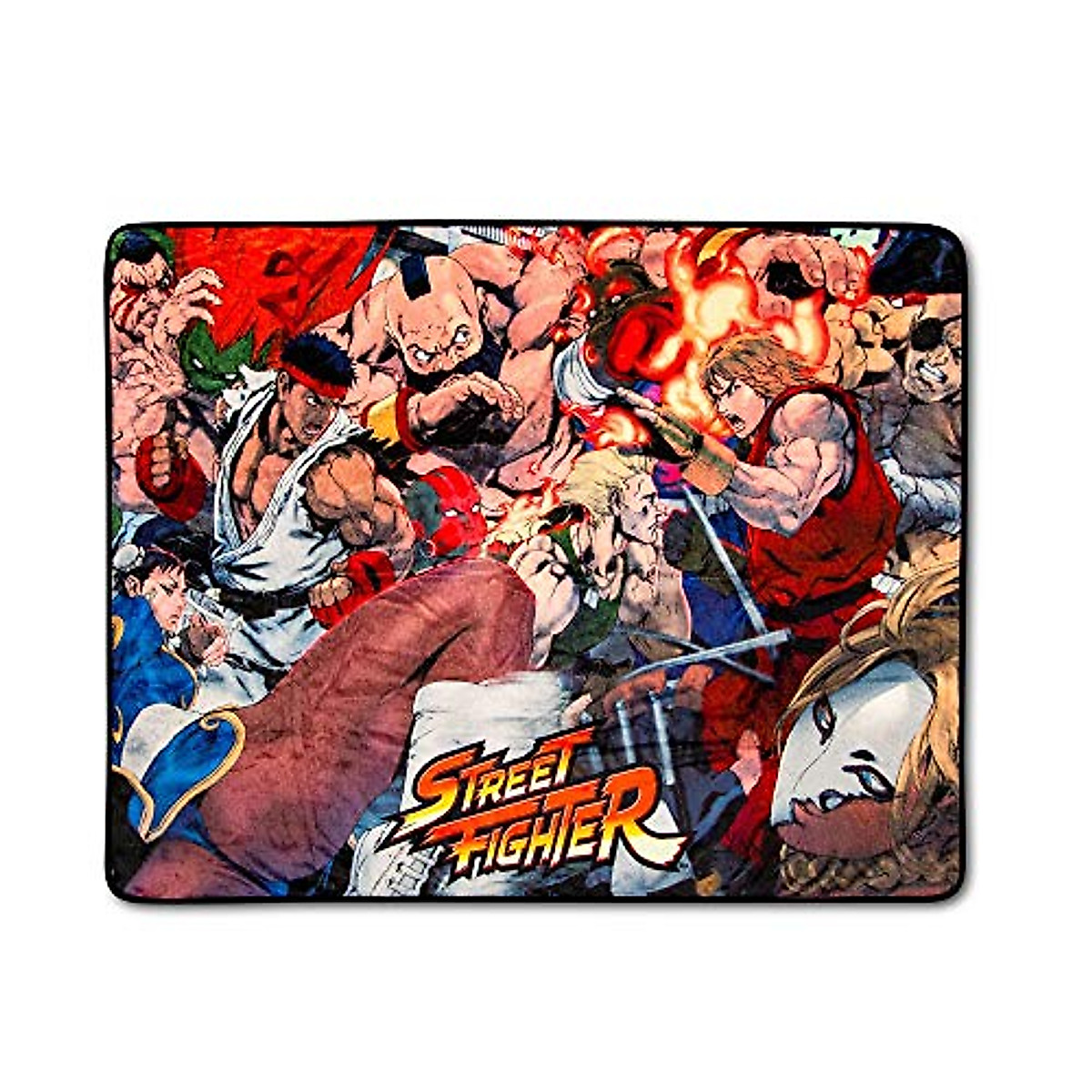 Street Fighter II: The World Warrior Plush Throw Blanket | Cozy Sherpa Wrap Covering For Sofa, Bed | Super Soft Lightweight Fleece Blanket | Geeky Home Decor | 45 x 60 Inches